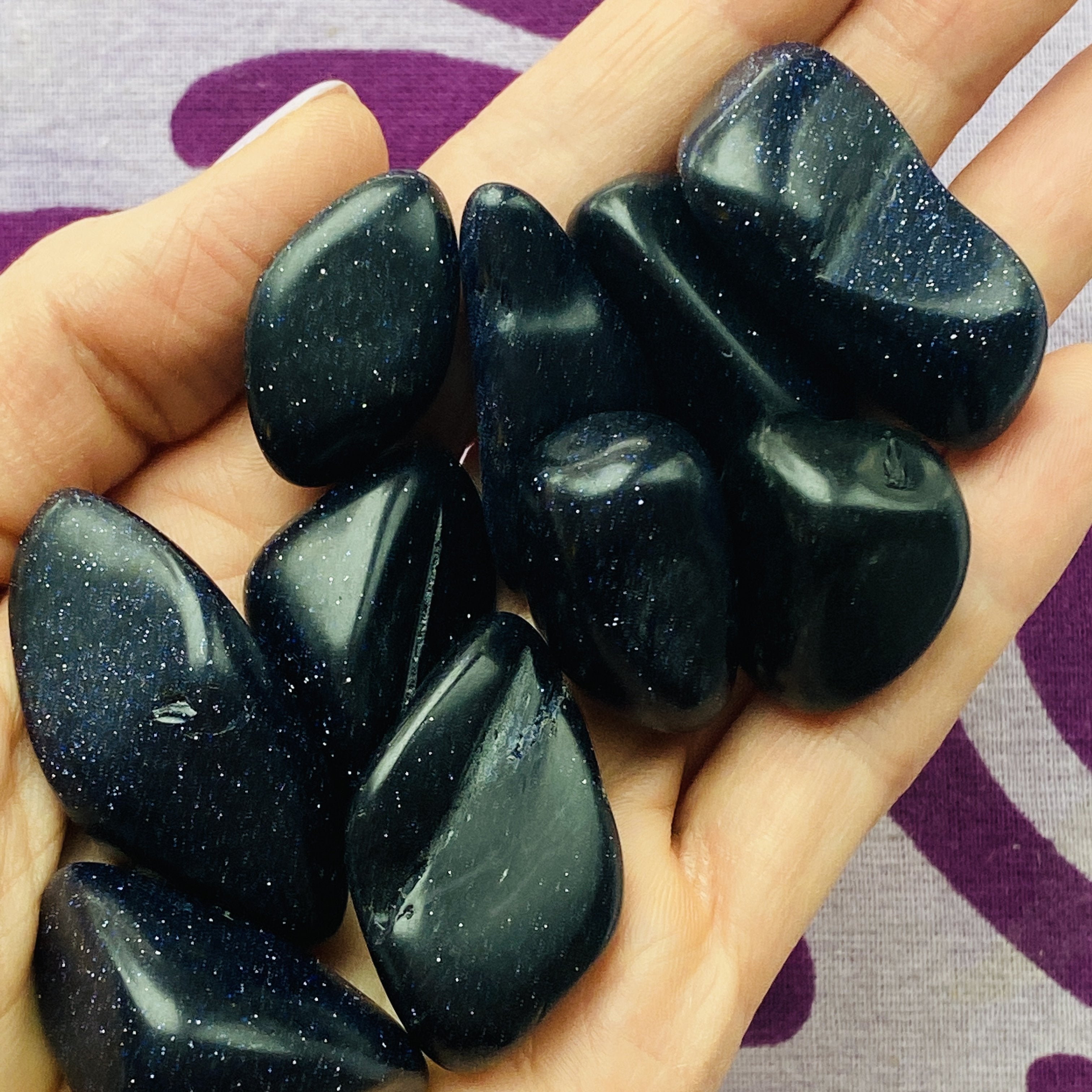 Blue Goldstone Tumbled Stone Sarah Belle